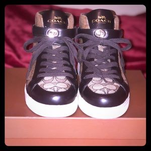 Women Brown High Top Coach Sneakers on Poshmark